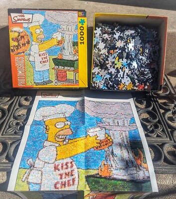 The Simpsons Photomosaics Chef Homer Simpson 1000 Jigsaw Puzzle w ...