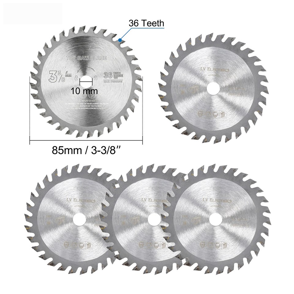 XCAN 5pcs TCT Circular Saw Blade 3-3/8'' Carbide Tipped Cutting Disc ...