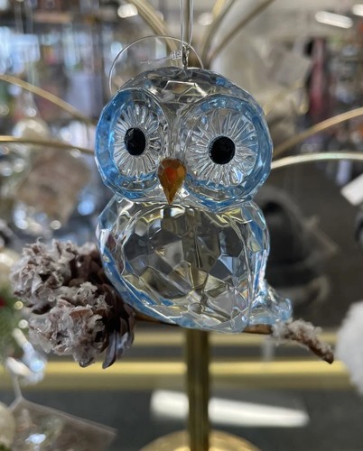 Crystal Expressions Winter Blue Owl Ornament Acrylic On A Branch | eBay