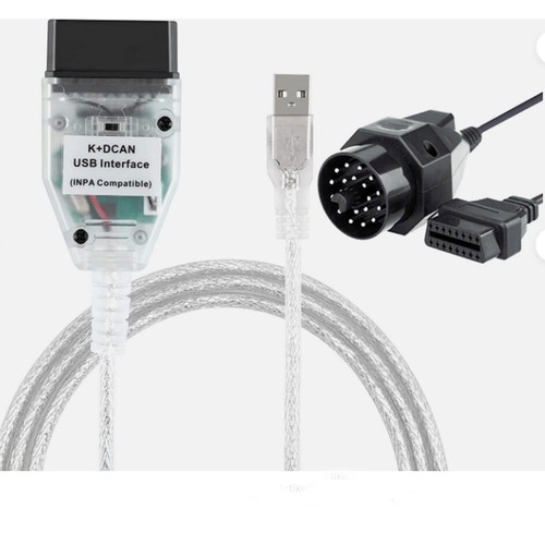 OBD Diagnostic USB Interface for Ediabas INPA K+DCAN BMW OBD 2 to OBD 1 ...