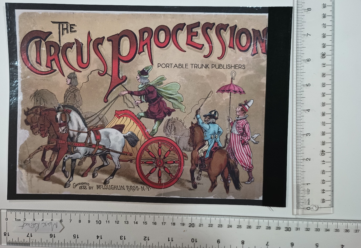 Circus Procession 1888 McLoughlin Bros PARADE Animals Clowns Horses ...