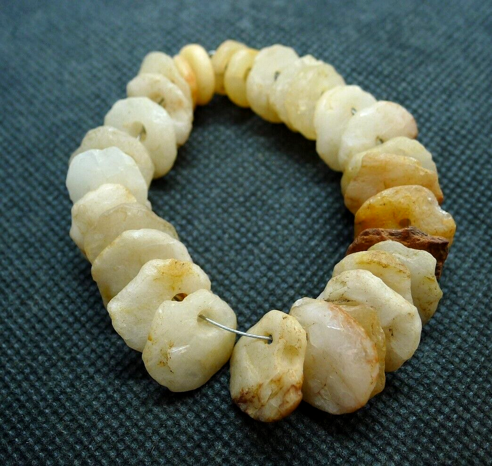 Perles Ancien Quartz Afrique Mali Ancient African Neolithic Agate Disk ...