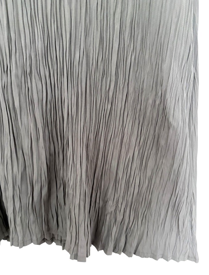 Babette SF Long Slip Dress Size M Sleeveless Gray Crinkle Pleated ...