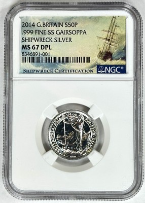 2014 G. Britain S50P .999 Fine SS Gairsoppa Shipwreck Silver NGC ...