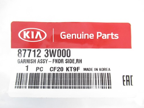 Genuine OEM Kia 87712 3W000 Passenger Front Wheel Flare Molding 2011-16 ...