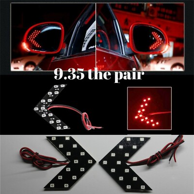 2 Red 14-SMD LED Arrow Lights for Car Side Mirror Turn Signal | eBay
