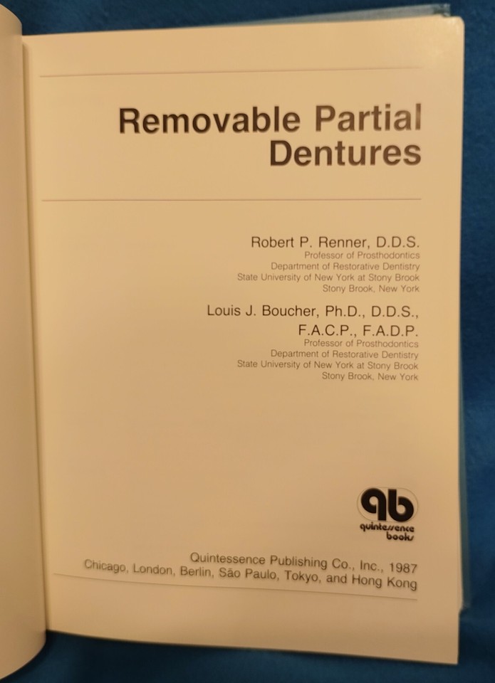 REMOVABLE PARTIAL DENTURES By Robert P. Renner - Hardcover Textbook | eBay