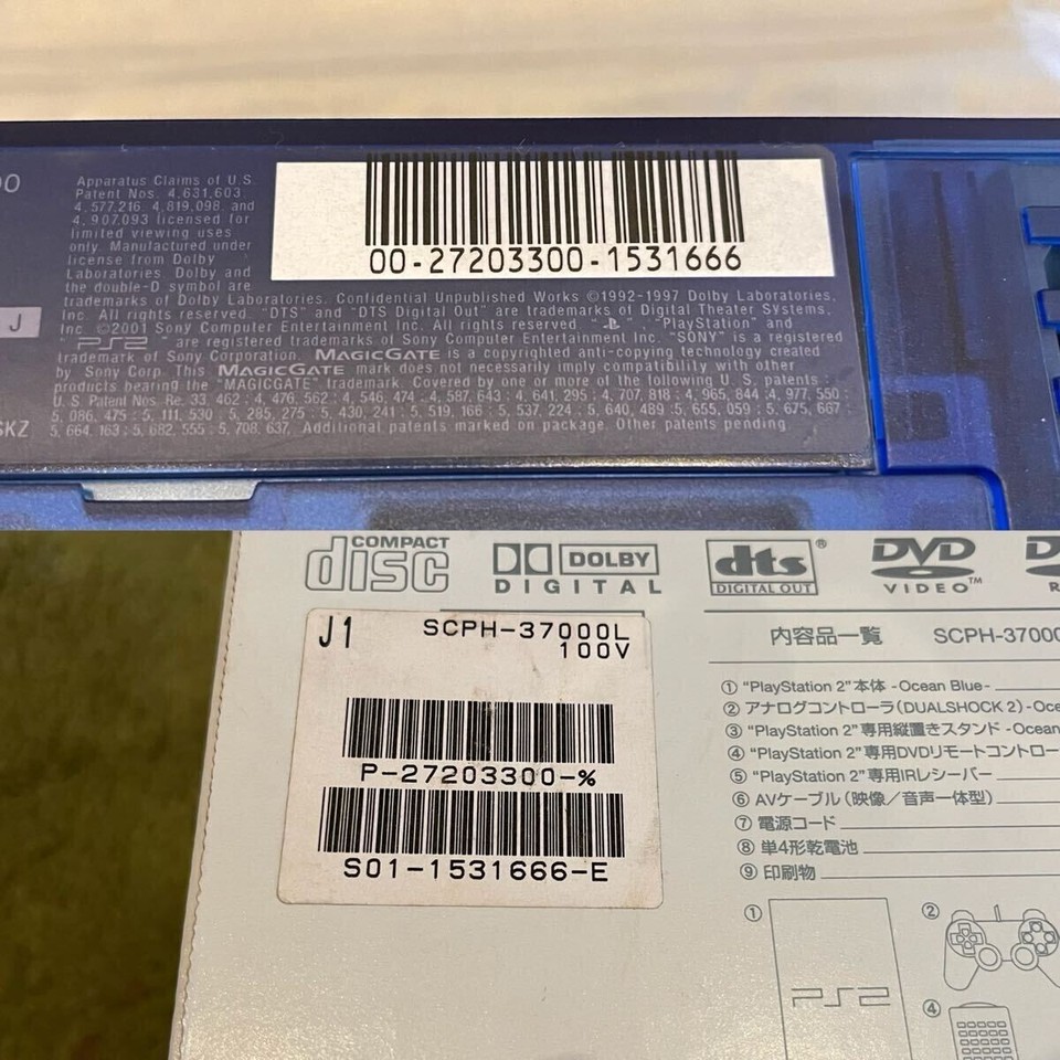 Sony PlayStation 2 PS2 SCPH-37000L Ocean Blue Console Limited Color ...