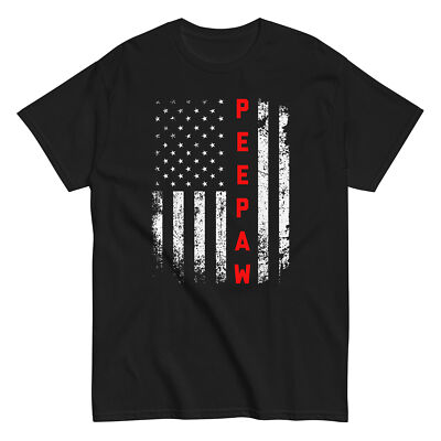 PEEPAW Shirt usa flag gift grandpa father's day thin red line ...