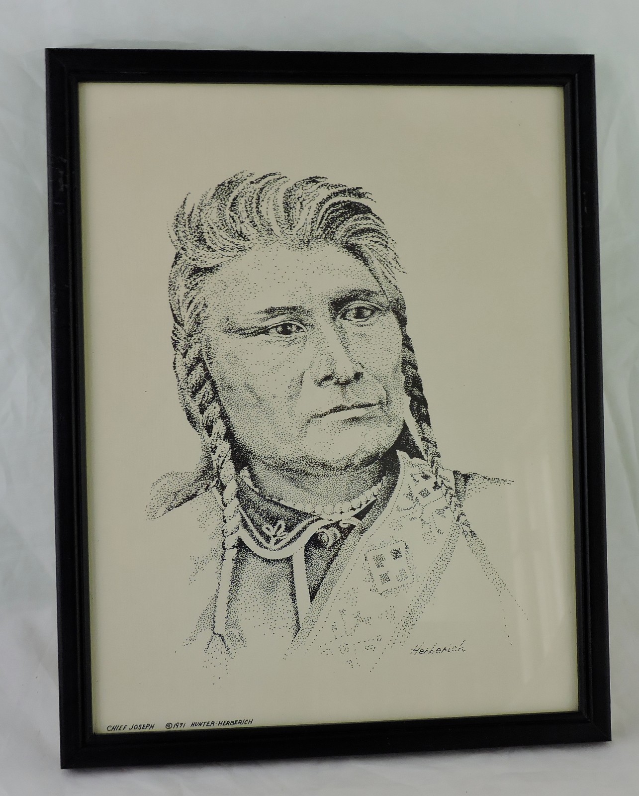 NATIVE AMERICAN INDIAN CHIEF JOSEPH PORTRAIT 1971 FRAMED ART PRINT ...