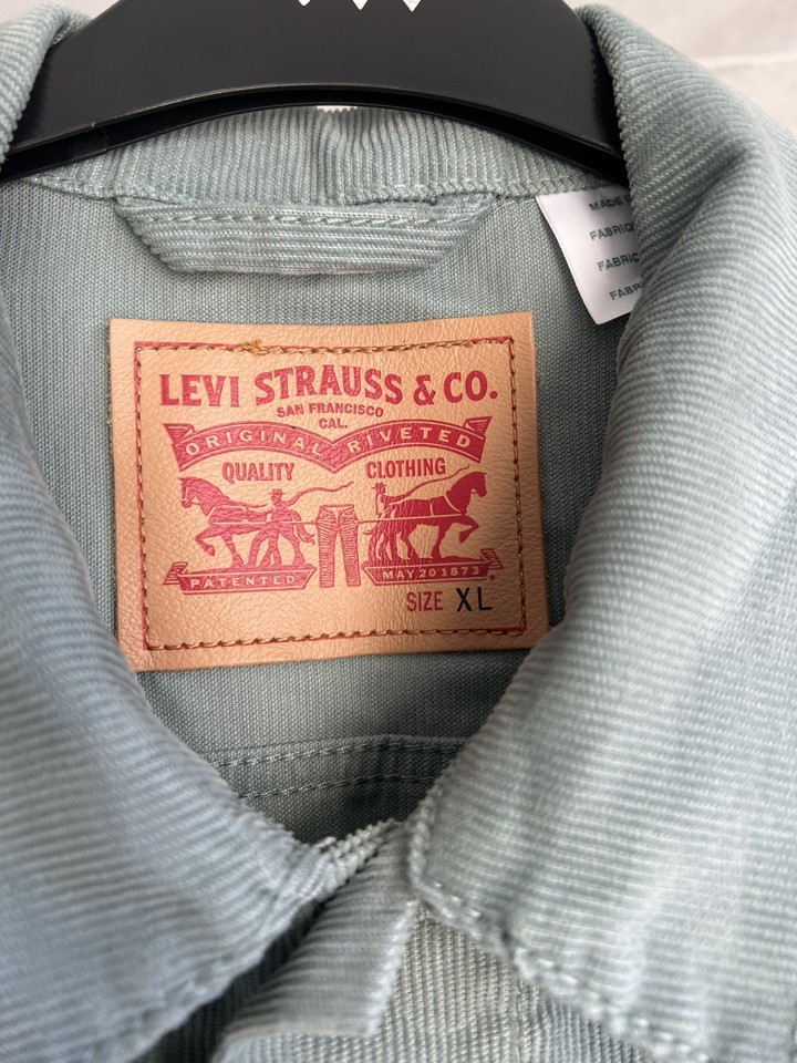 Levis Mens Corduroy Trucker Jacket Micro Cord - XL X Large - Sage Green ...