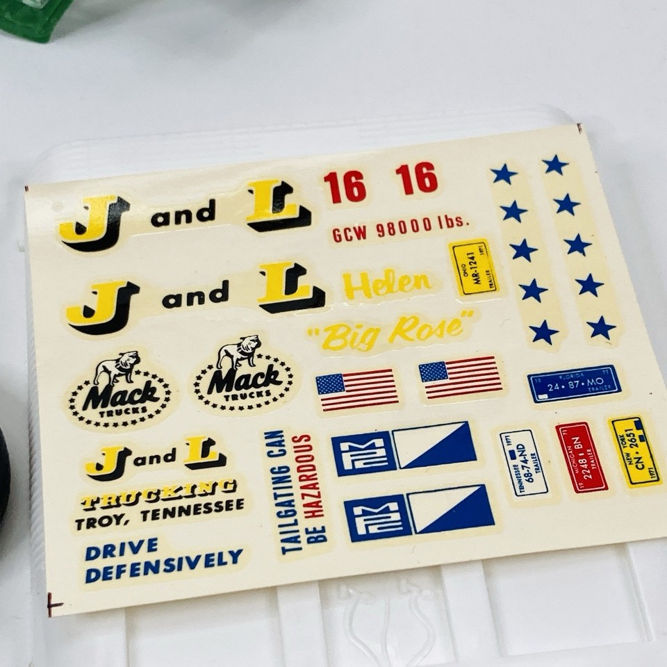 VINTAGE MPC MACK TRUCK PANELS DECAL SHEET FOR MODEL KITS 1/25 SCALE ...