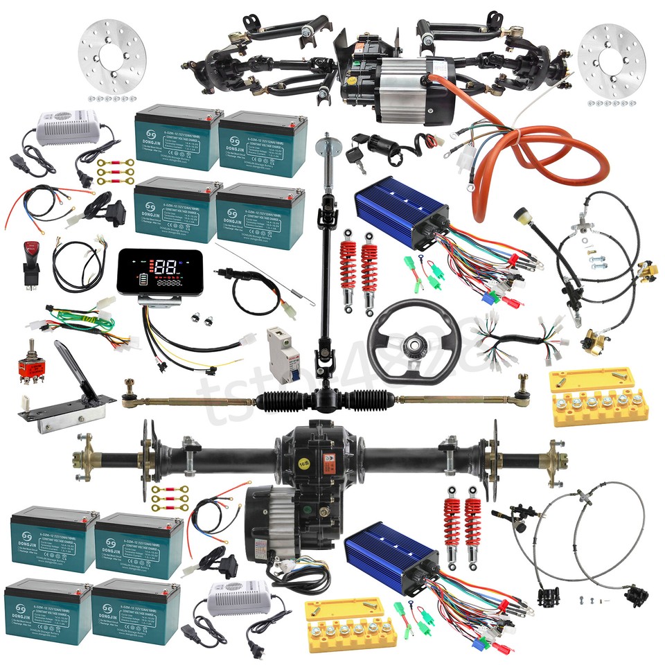 Complete kit for DIY 4WD Electric Go kart 48V 1000w motor differential ...