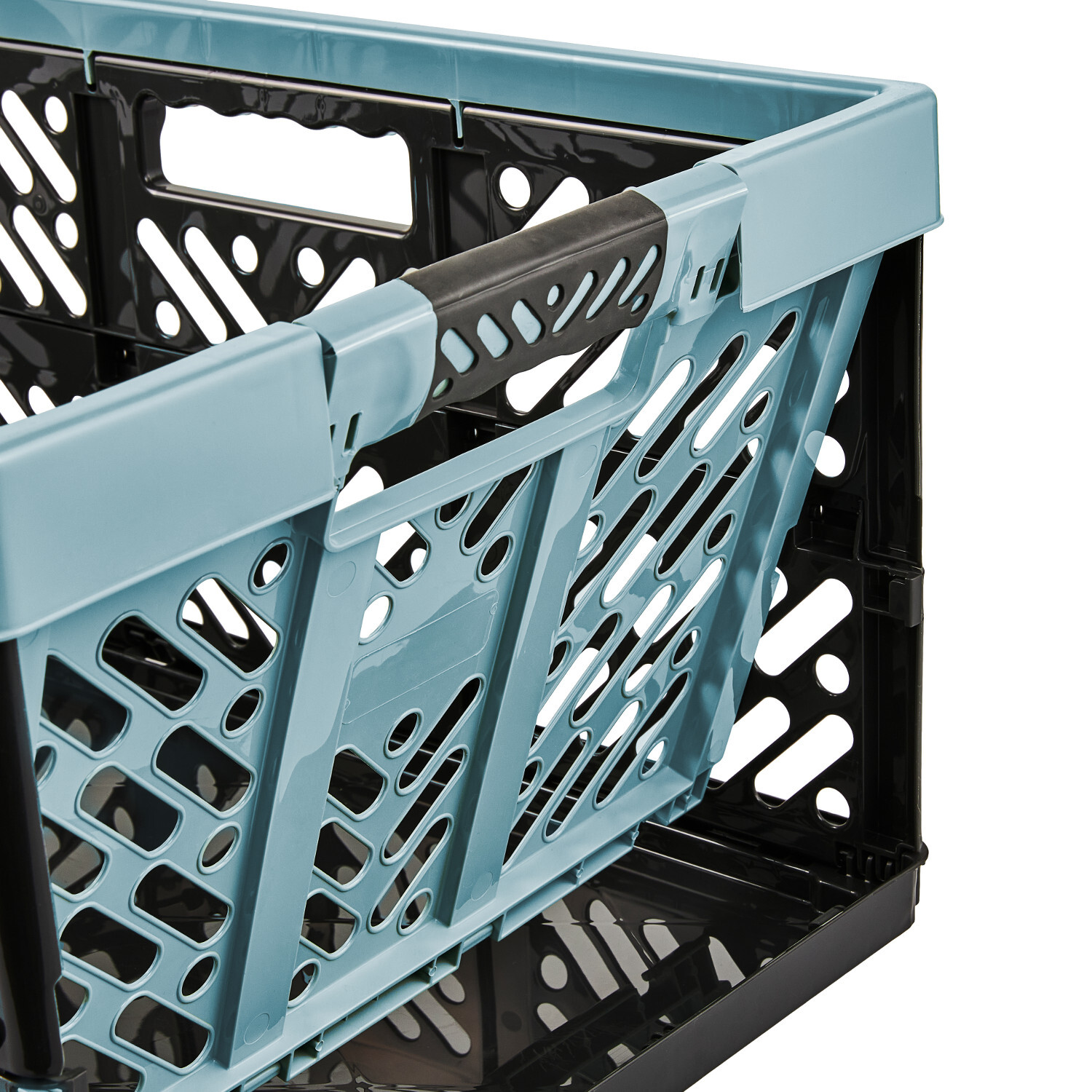 Collapsible Plastic Crate Box 45L 50kg Storage Soft Handles Ergonomic ...