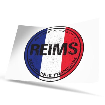 Poster A1 Reims France Flag Circle #59427 | eBay