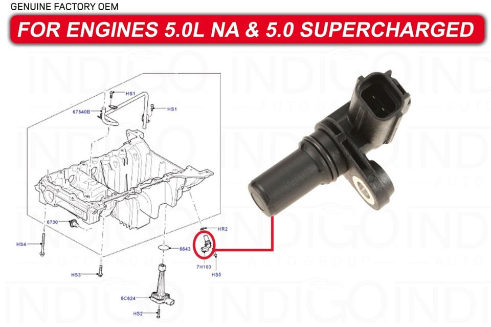GENUINE OEM RANGE ROVER SPORT CRANKSHAFT POSITION SENSOR 5.0L SPORT ...