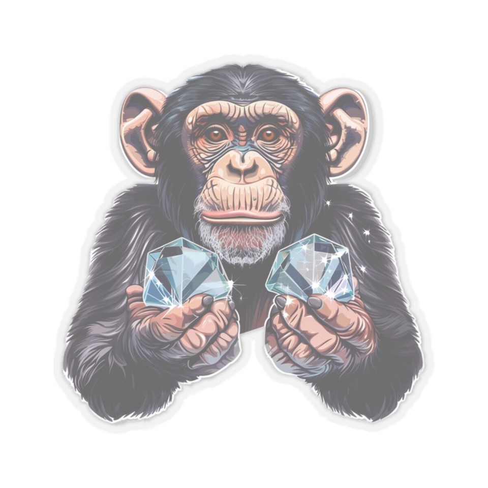 Diamond Hand GME Apes Meme Stonk To the Moon Holder Kiss-Cut Vinyl ...