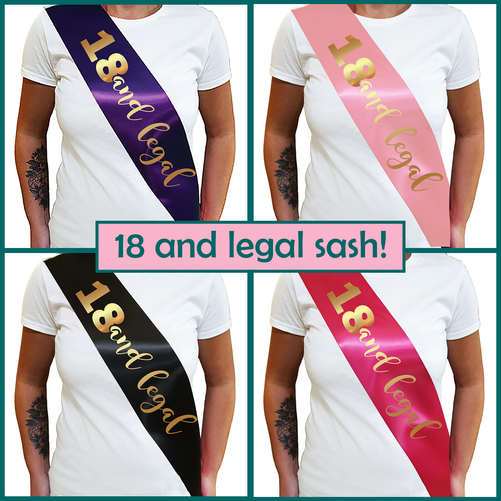18 AND LEGAL SASH 18th Birthday Sash - Eighteenth Birthday Present 18th ...