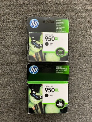 2 Genuine HP 950XL Black Color Ink Cartridges EXP 2016 | eBay