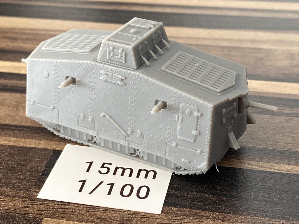 Sturmpanzerwagen A7V German WW1 Tank - 3D Resin Printed 1 3/32in/0 25 ...