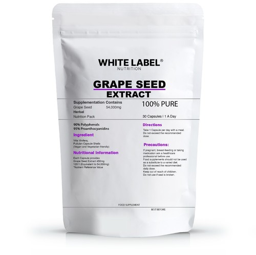 Grape Seed Extract capsules 54,000mg - High Potency Supplements - | 100 ...
