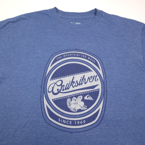 Quicksilver Floral Surfing Logo Modern Fit T Shirt Large Short Sleeve ...