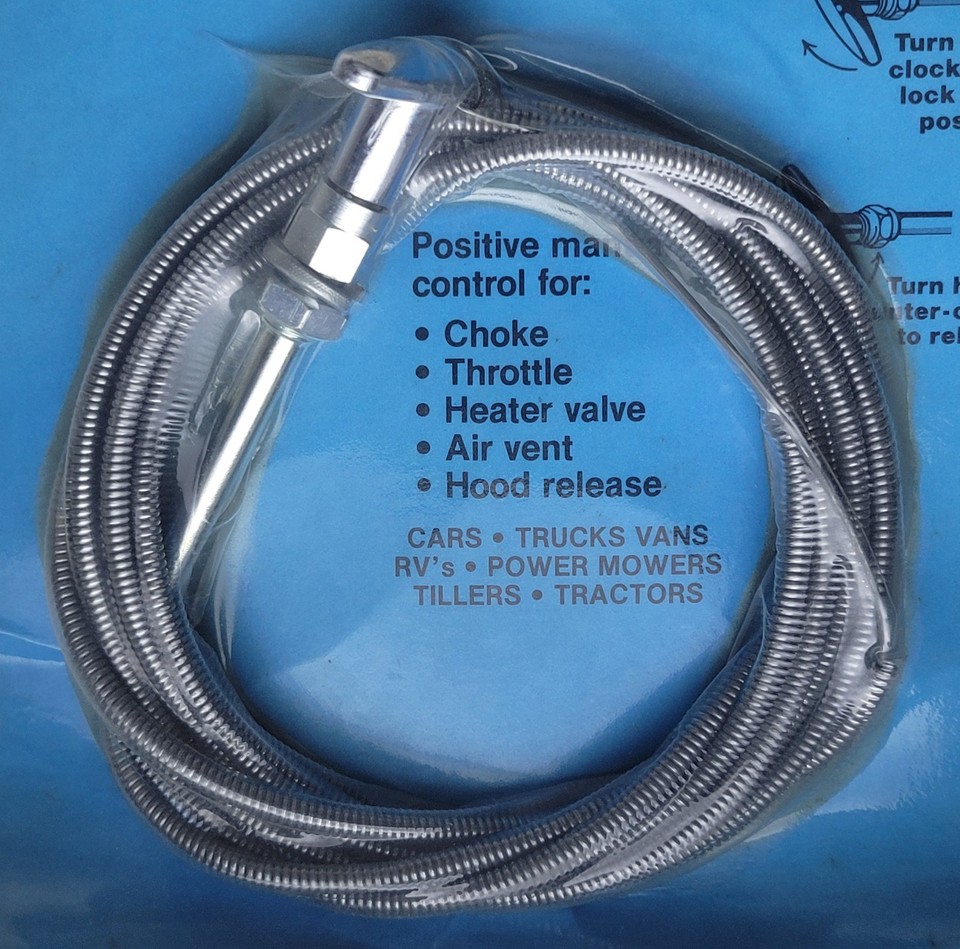 Champ Universal 10ft Push Pull Control Cable Locking T-Handle Positive ...