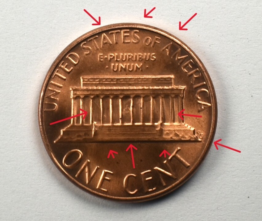 1983 D Penny One Cent Error Coin Red Error Double Ear, Tear, DD ...