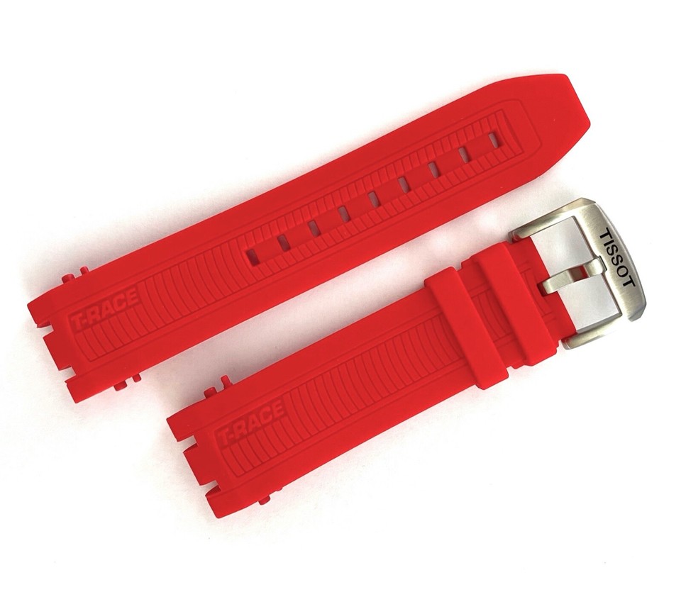 Original Tissot T-Race T115417A T115407A T115427A Red Rubber Watch Band ...