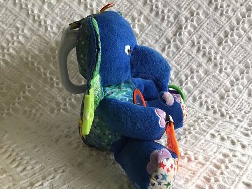 Eric Carle Plush Blue Elephant Baby Crib Toy Rattle Teether Mouse In ...