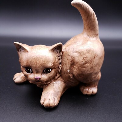 Vintage Hollad & Mold Ceramic Cat Kitten Figurine Brown Eyes | eBay