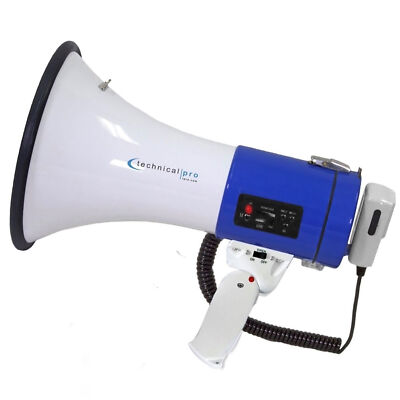 Portable Lightweight Blue Megaphone, 800M-1000M Range 75 Watts Bullhorn ...