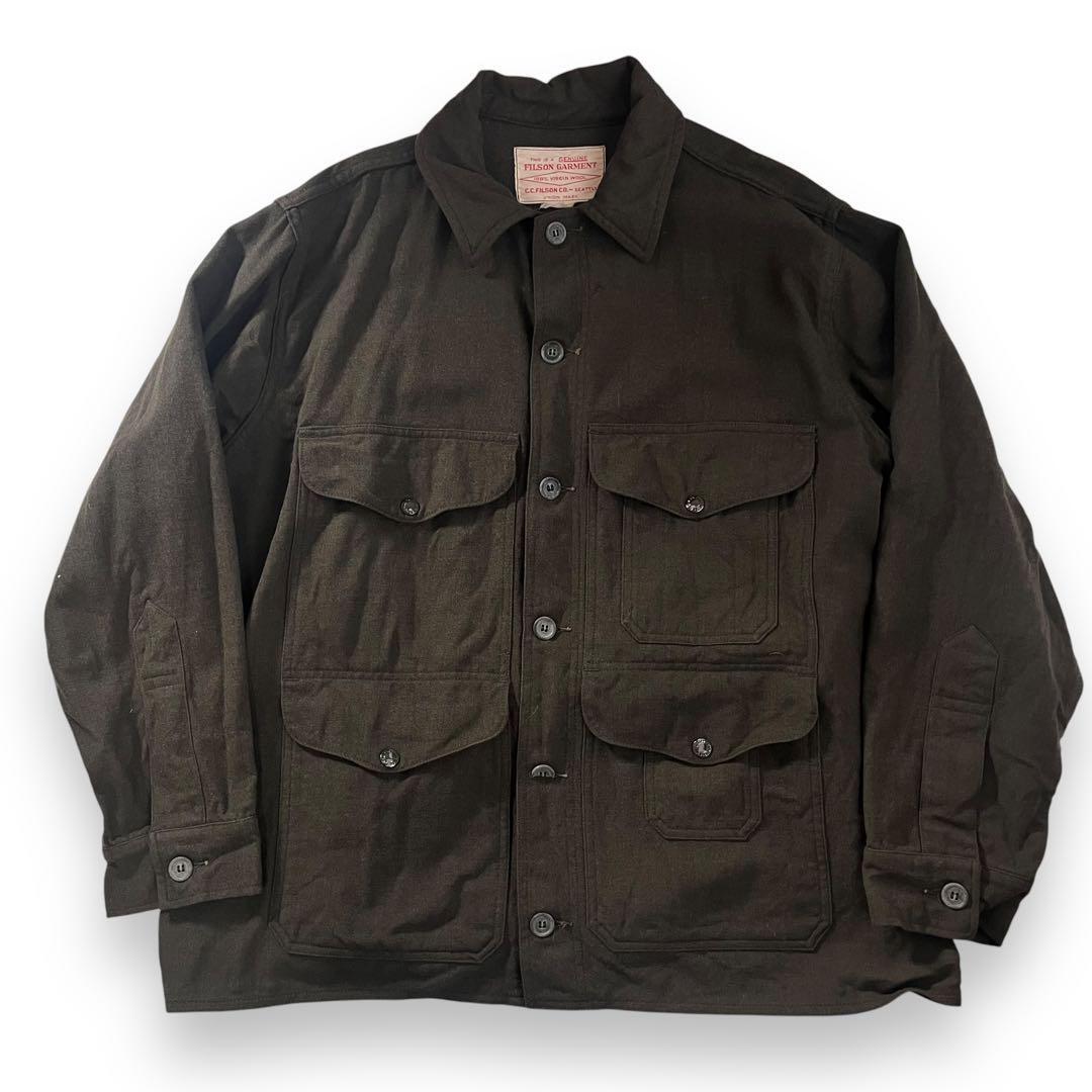FILSON Single Mackinaw Cruiser Jacket Olive Wool Used… - Gem