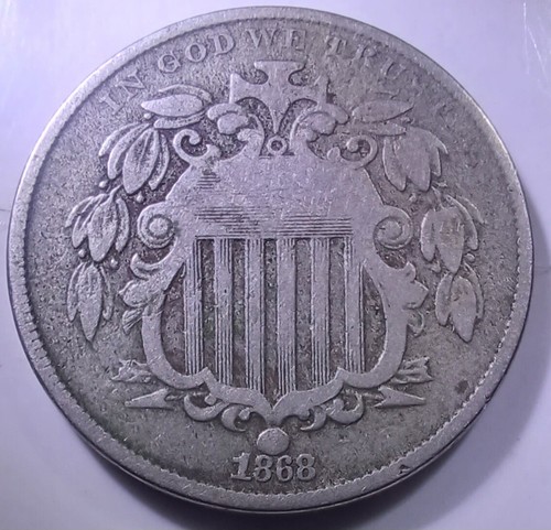 1868 Shield Nickel (Type 2 No Rays, F) | eBay