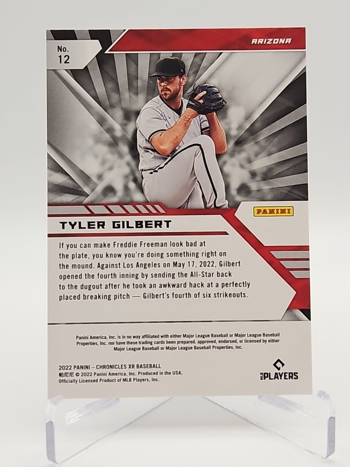 2022 Panini Chronicles Tyler Gilbert XR Rookie Refractor D-Backs Card ...