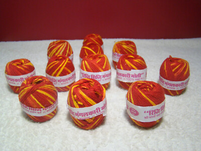 5x Cotton Hindu Kalawa Holy Sacred Red Thread Band Moli Mauli Pooja ...