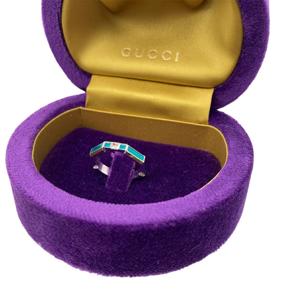 GUCCI Octagonal 18k White Gold Ring With Box Size 6.6US Used Item From Japan F/S | eBay