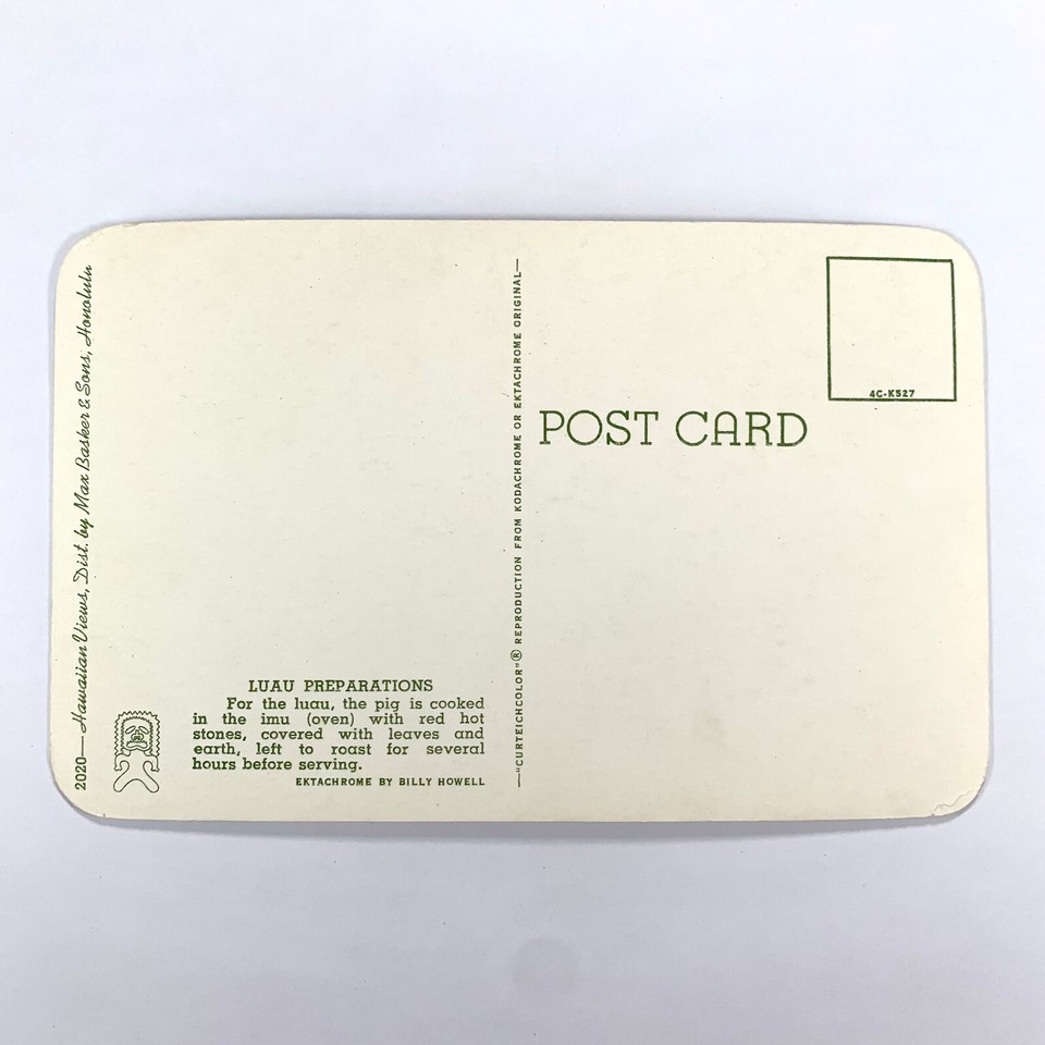 Postcard Hawaii HI Luau Preparation Pig Roast Imu Oven 1960s Unposted ...