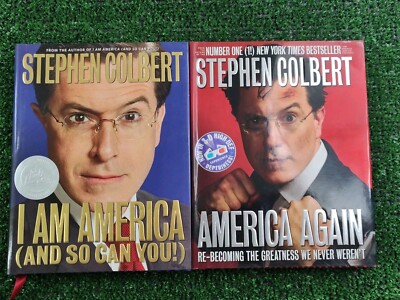 Stephen Colbert Books "I Am America" "America Again" Hardcover Comedy ...