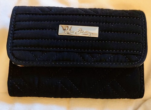 NWOT Vera Bradley Microfiber Quilted Wallet - Black | eBay