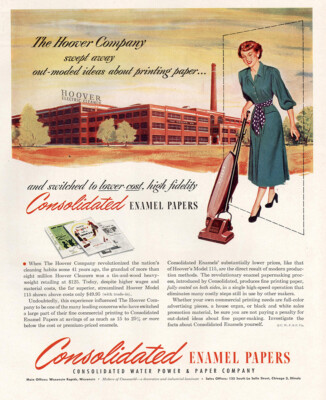 1949 Consolidated Enamel Papers: Hoover Company Vintage Print Ad | eBay