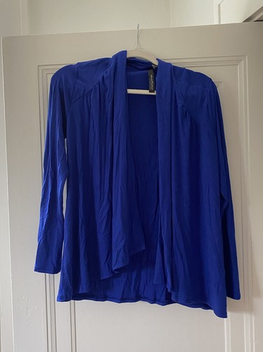 EllumiNation By Nikki Parker Women Blue Cardigan S Pleated Front ...