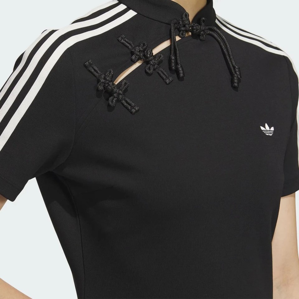 Adidas Shanghai Black Cheongsam T-Shirt Dress M Chinese Style Limited ...