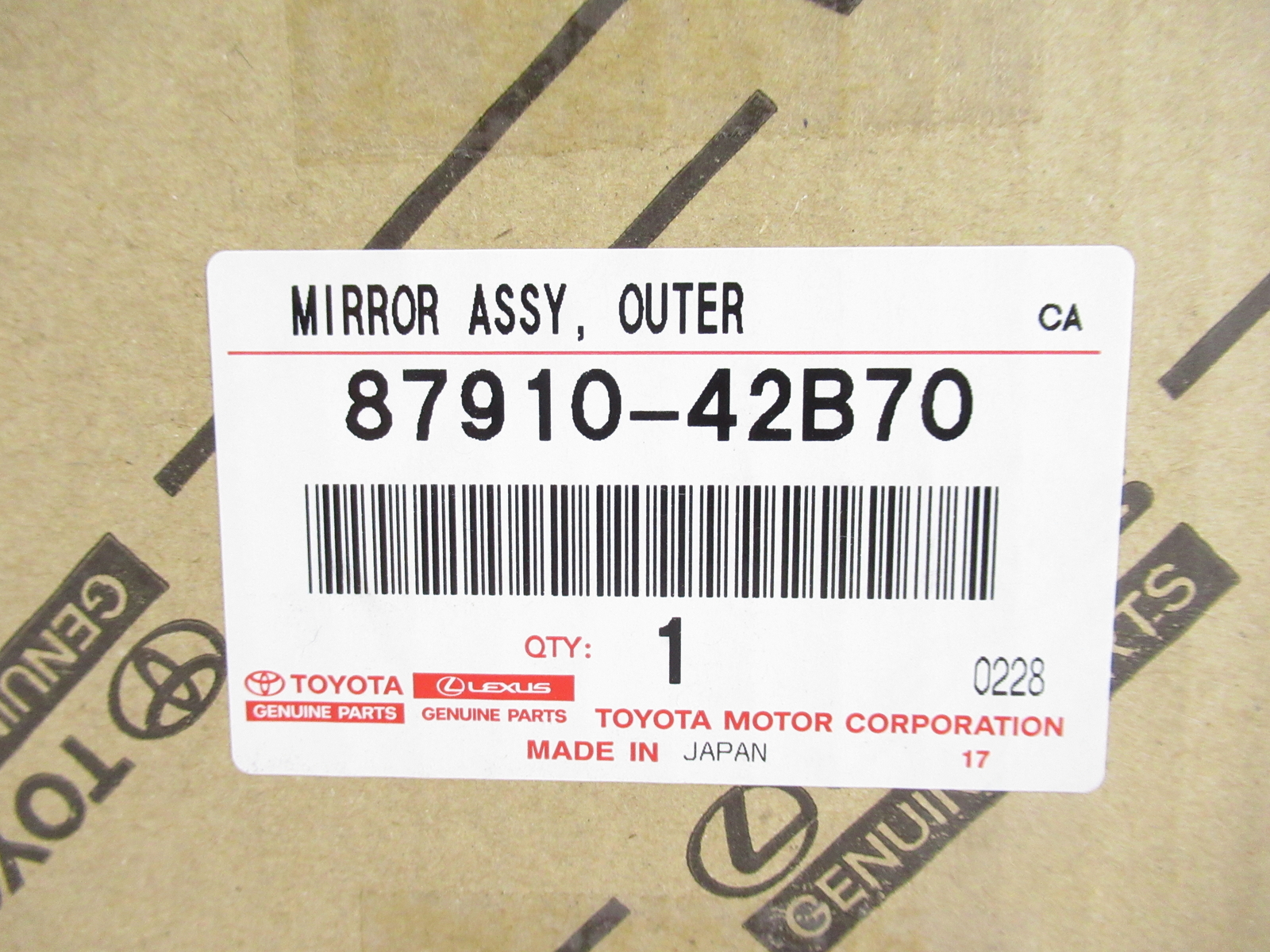 Genuine OEM Toyota 87910-42B70 Passenger Side Mirror Assy 2013 RAV4 | eBay