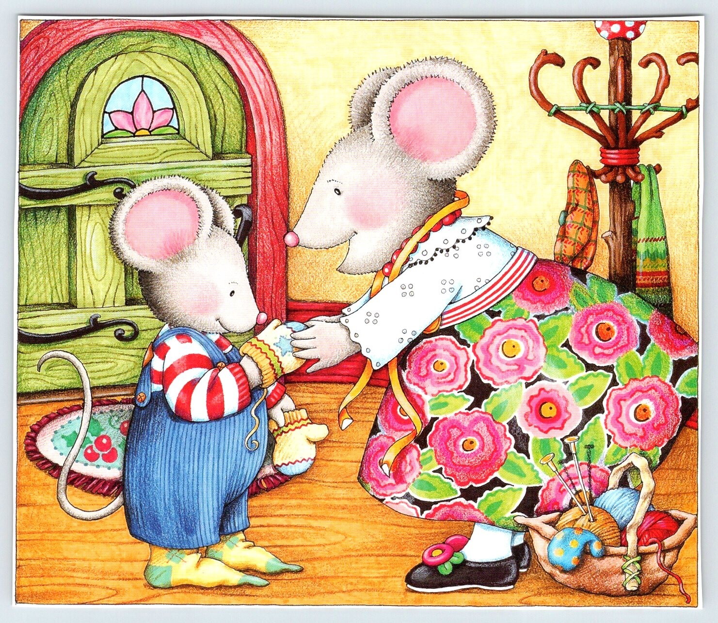 MOM'S MITTENS MOUSE FAMILY Mary Engelbreit Art 6"X7" Book Page Clipping ...