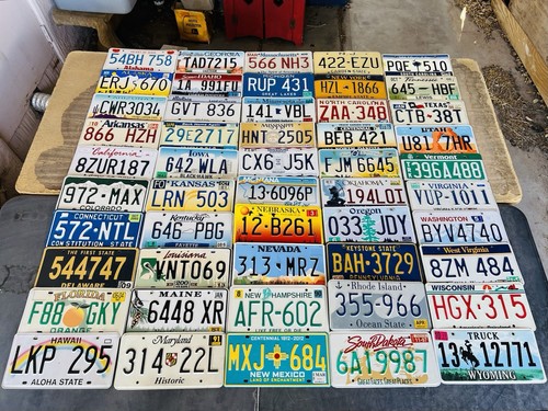 LOT OF 50 COMPLETE SET OF ALL UNITED STATES LICENSE PLATES——CHECK IT ...