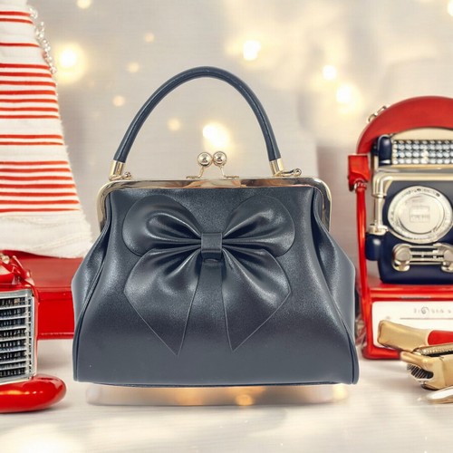 Vintage Style Big Bow Kisslock Handbag – Dancing Days 50s Retro Purse ...