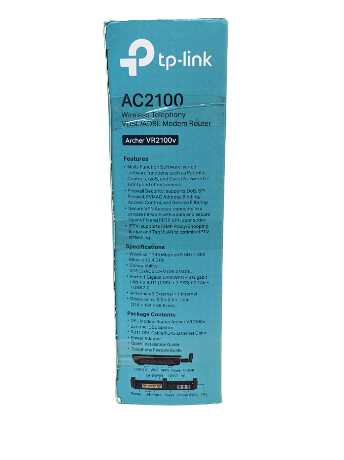 TP-Link Archer VR2100v AC2100 WLAN VDSL/ADSL Netzwerk Router Modem ...