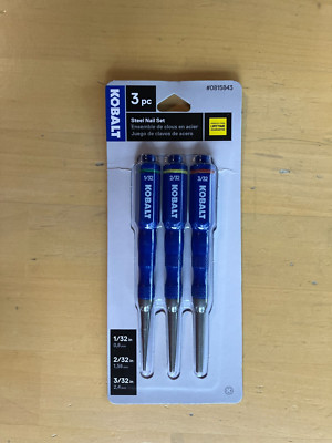 Kobalt 65059 3pc Countersink Steel Nail Set, 1/32” 2/32” 3/32” | eBay