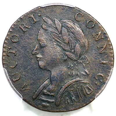 1787 M 4-L R-1 PCGS AU Details MBL Connecticut Colonial Copper Coin | eBay
